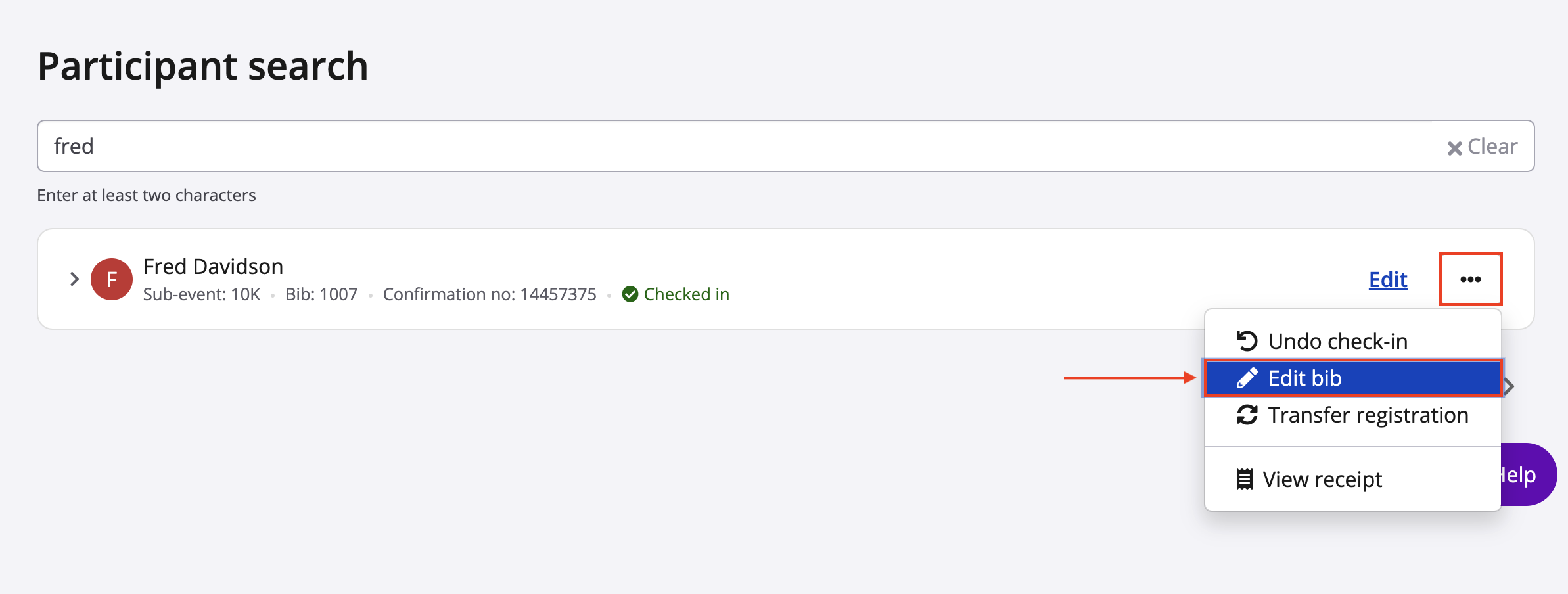 How do I edit a participant's bib in Race Roster? – How can we help you?