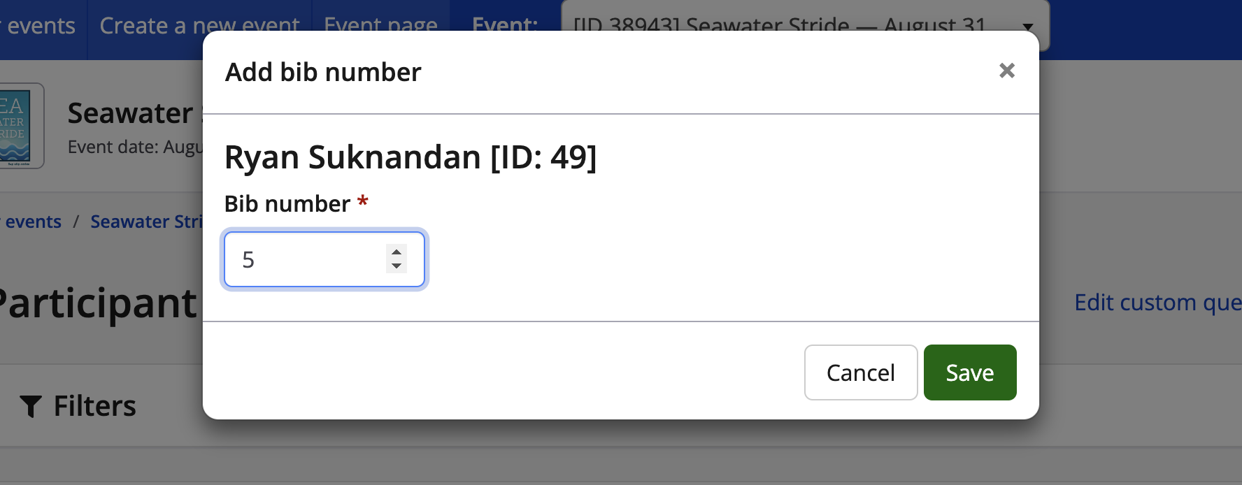 How do I edit a participant's bib in Race Roster? – How can we help you?