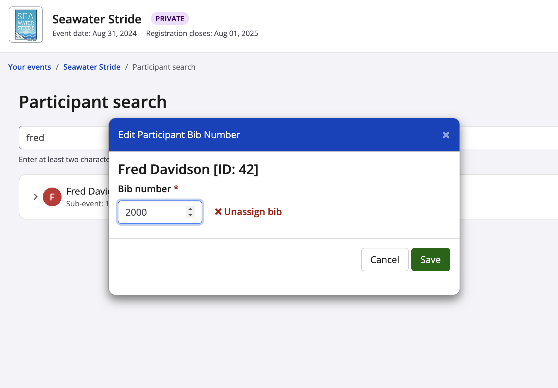 How do I edit a participant's bib in Race Roster? – How can we help you?